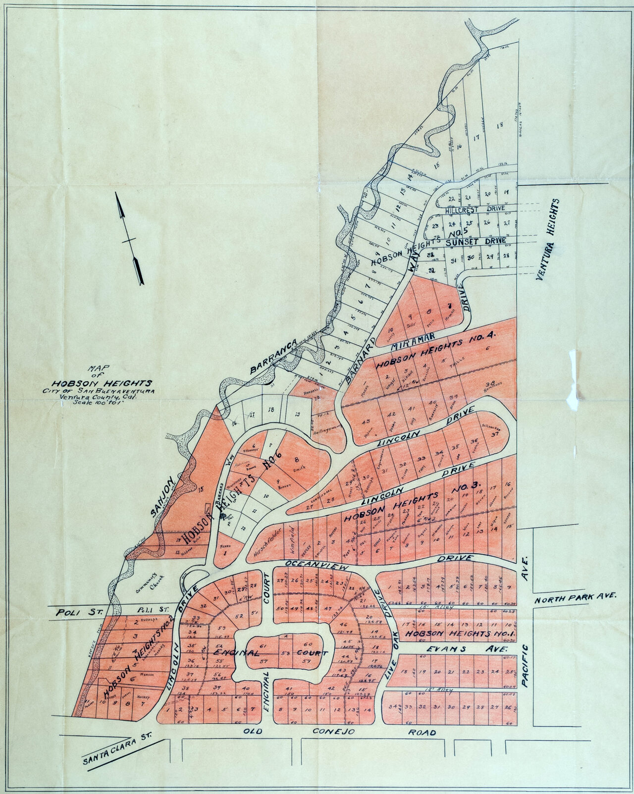 Original 1920’s hand drawn map of Hobson Heights | Hobson Heights